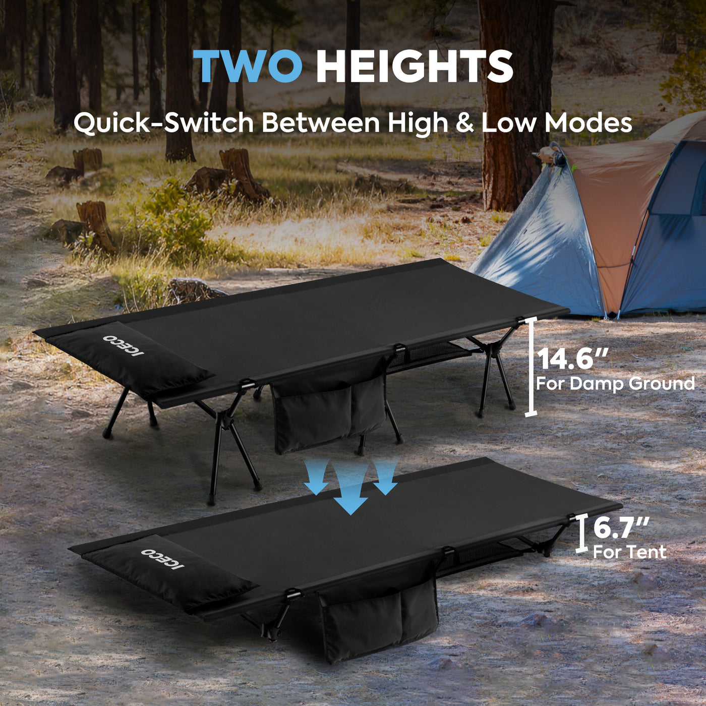 Portable Camping Cot Folding Quick Set Up Cot| ICECO Outdoor – ICECOFREEZER