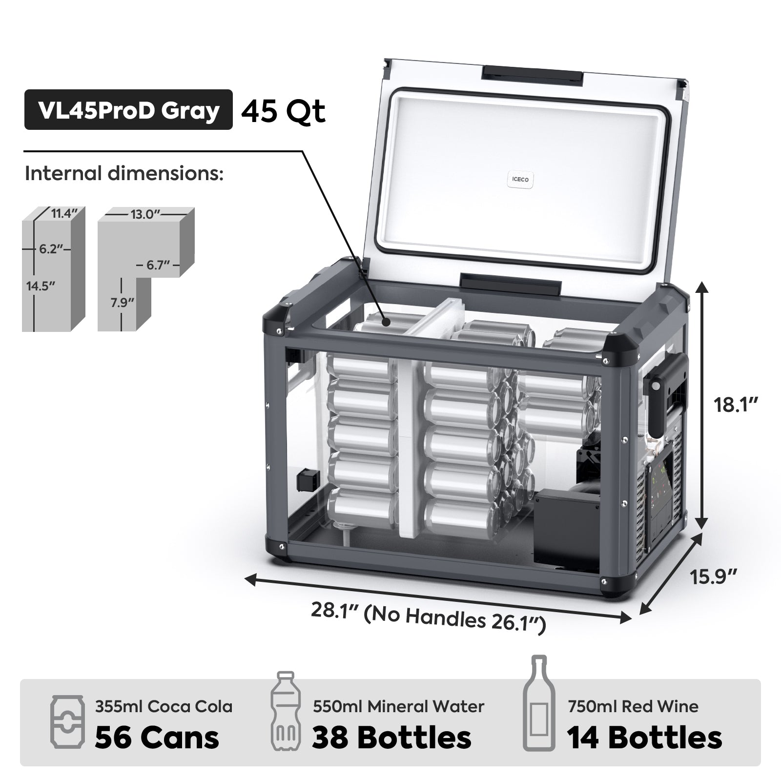 ICECO APL20 21QT Aluminum Freezer 22.9 LBS Lightweight and Fast Cooling ...