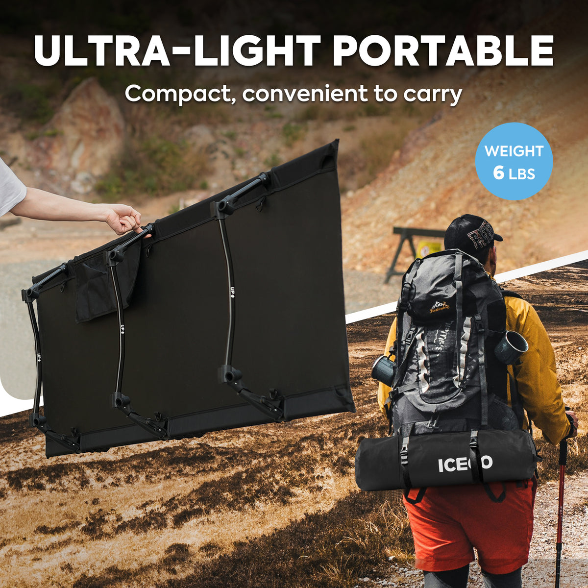 Portable Camping Cot Folding Quick Set Up Cot| ICECO Outdoor – ICECOFREEZER