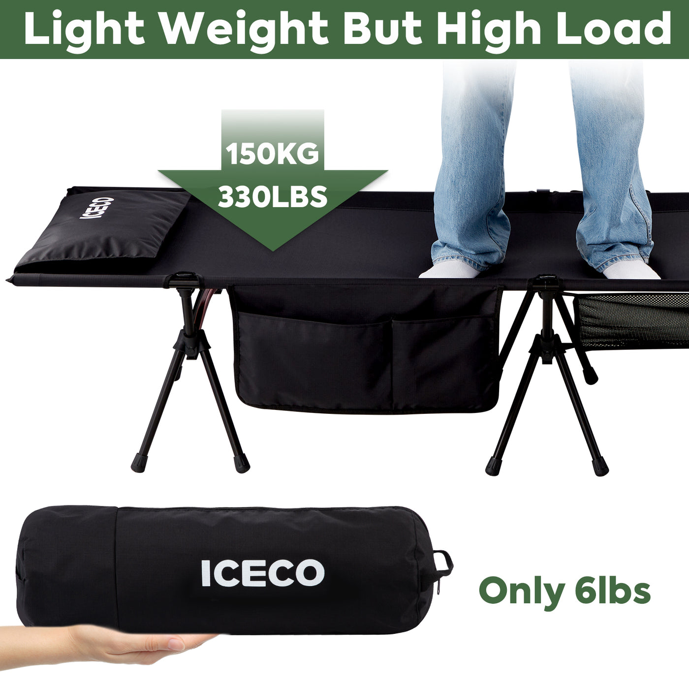 Portable Camping Cot Folding Quick Set Up Cot| ICECO Outdoor – ICECOFREEZER