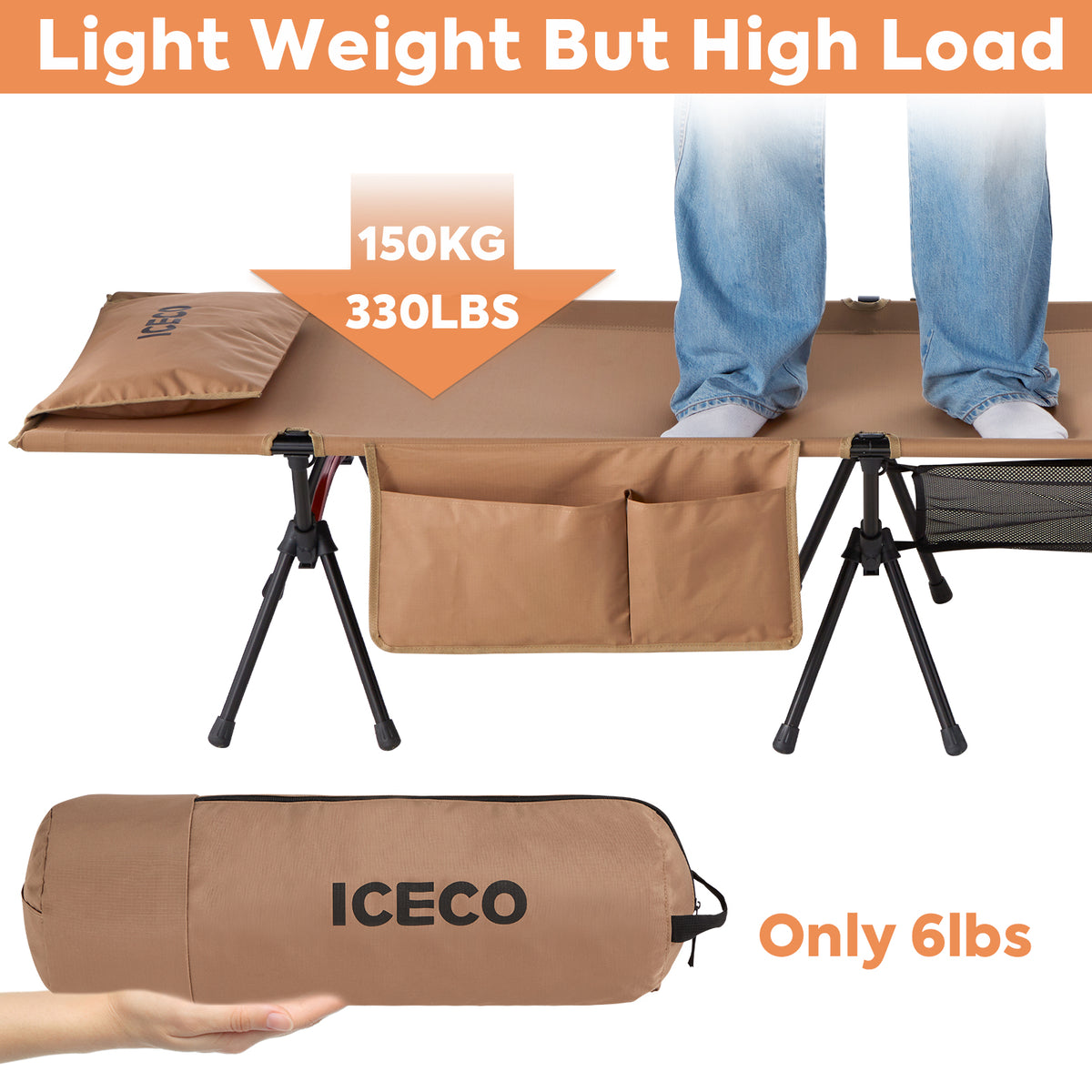 Portable Camping Cot Folding Quick Set Up Cot| ICECO Outdoor – ICECOFREEZER