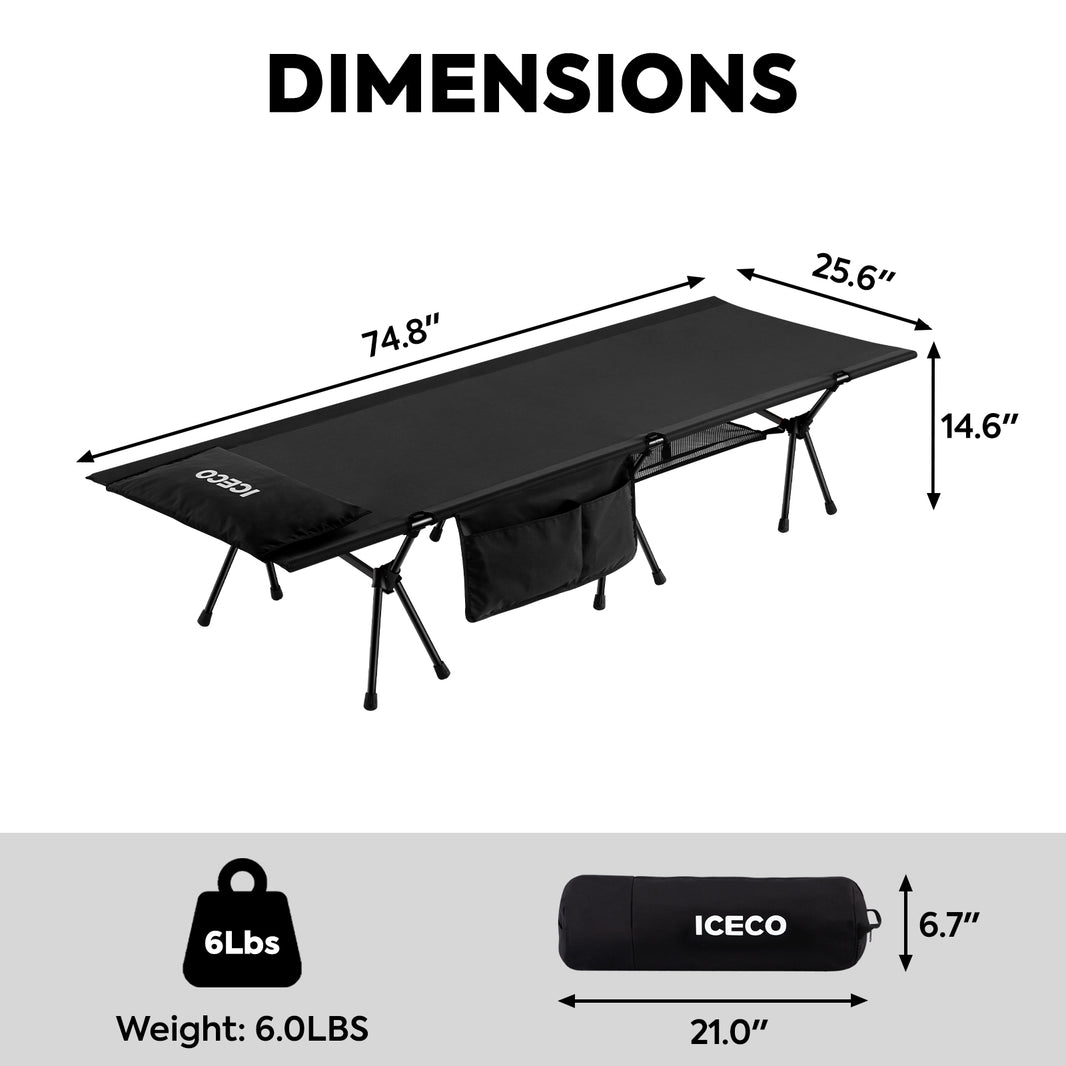 Portable Camping Cot Folding Quick Set Up Cot| ICECO Outdoor – ICECOFREEZER