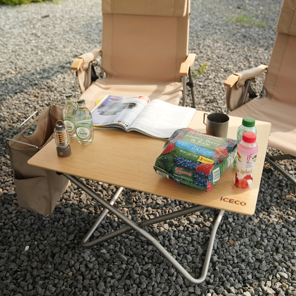 New! Portable Folding Bamboo Camping Table with Storage Bag | ICECO ...