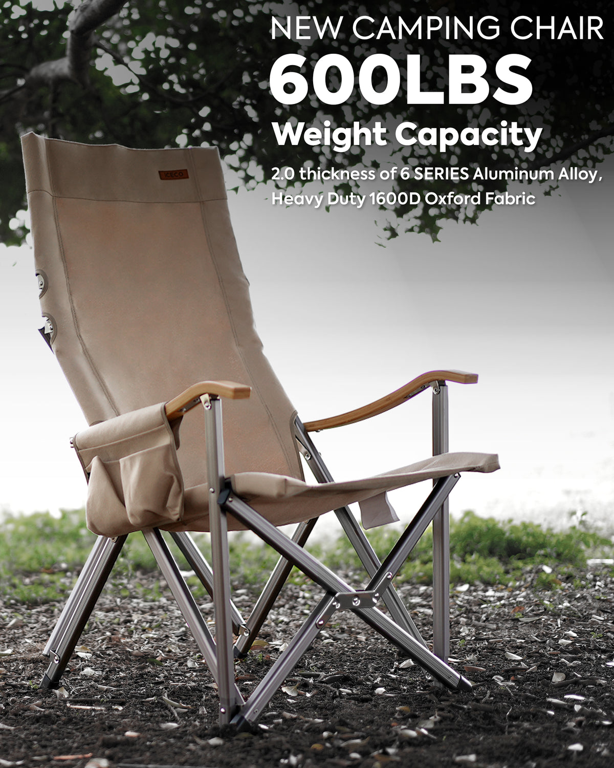 ICECO Hi1600 High Back Camping Chair Cushion, Folding Chair Cushions ...