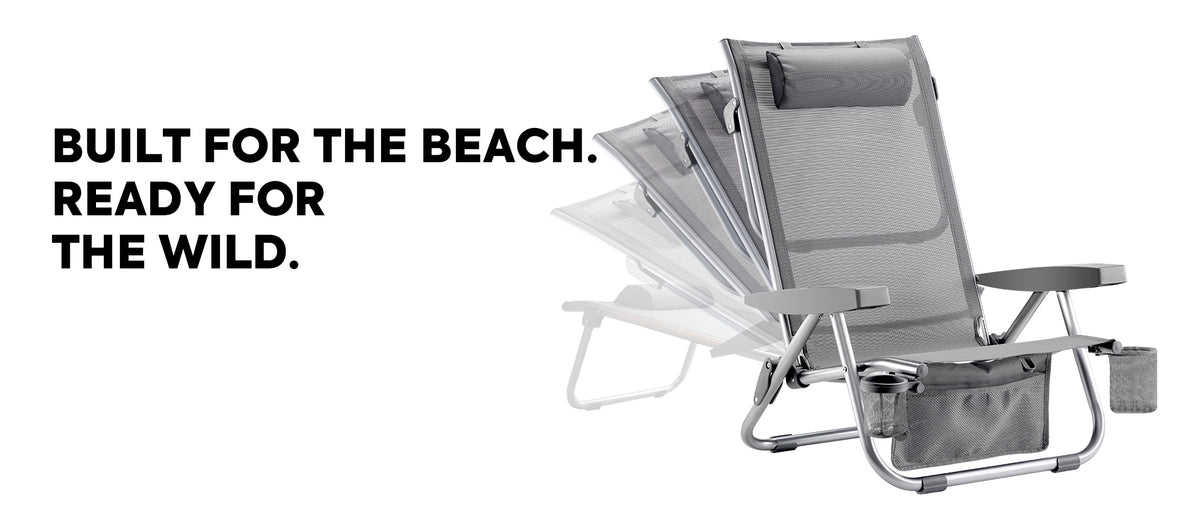 ICECO Bora Beach Chairs for Adults, 5 Positions Reclining & Folding ...
