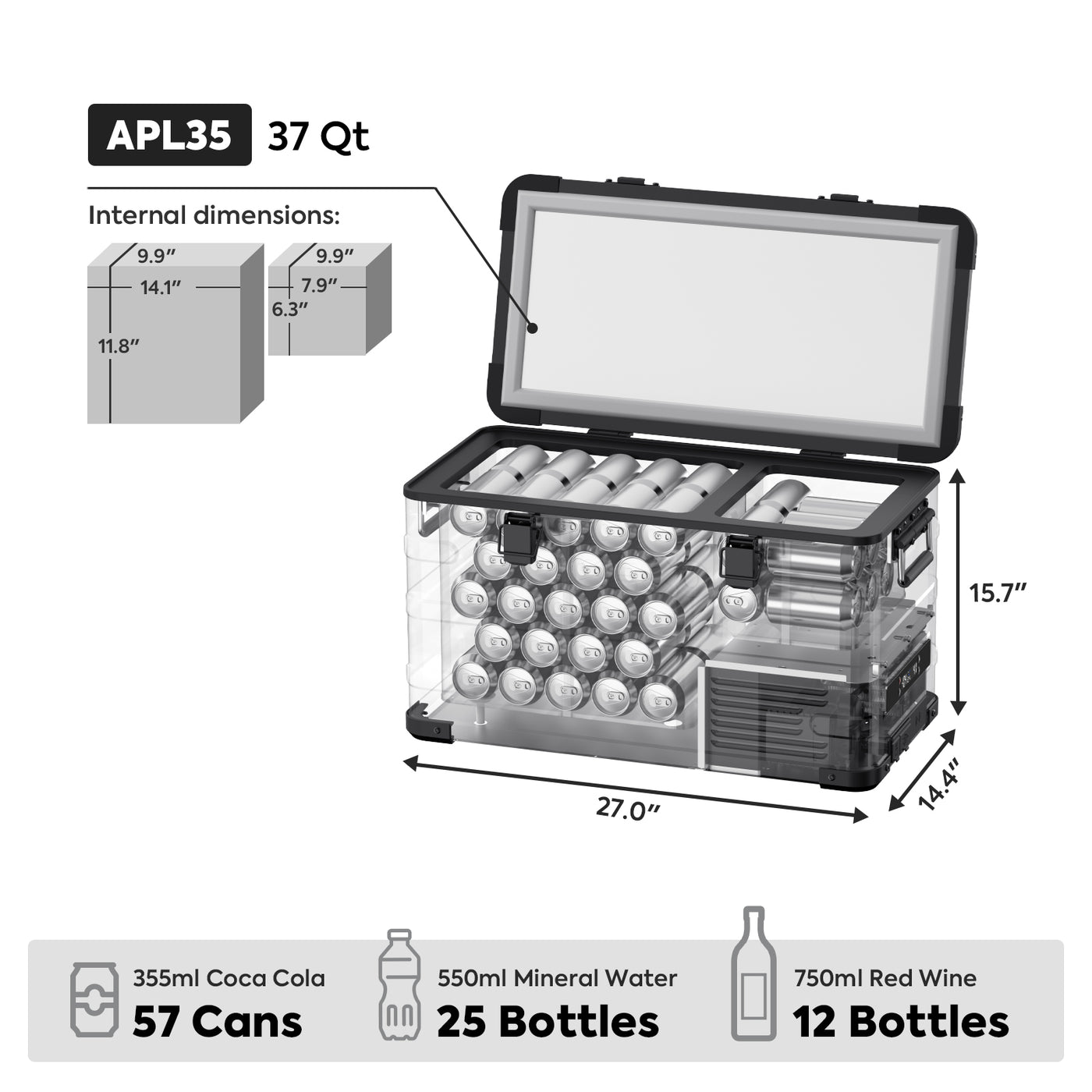 ICECO APL35 Black Dual Zone 12V Portable Car Freezer– Ideal for Outdoor ...