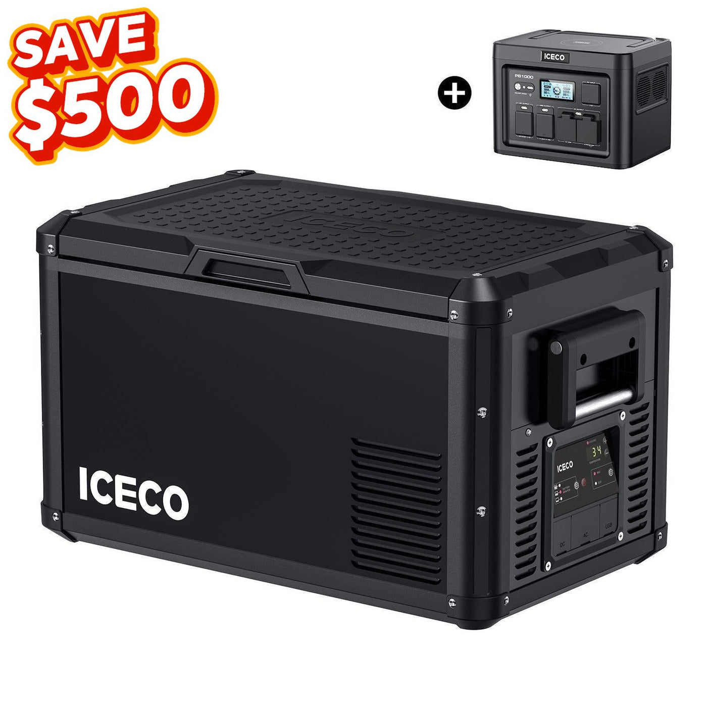 ICECO Portable Freezer 12 Volt Fridge with 1057WH PB1000 Power Station – ICECOFREEZER