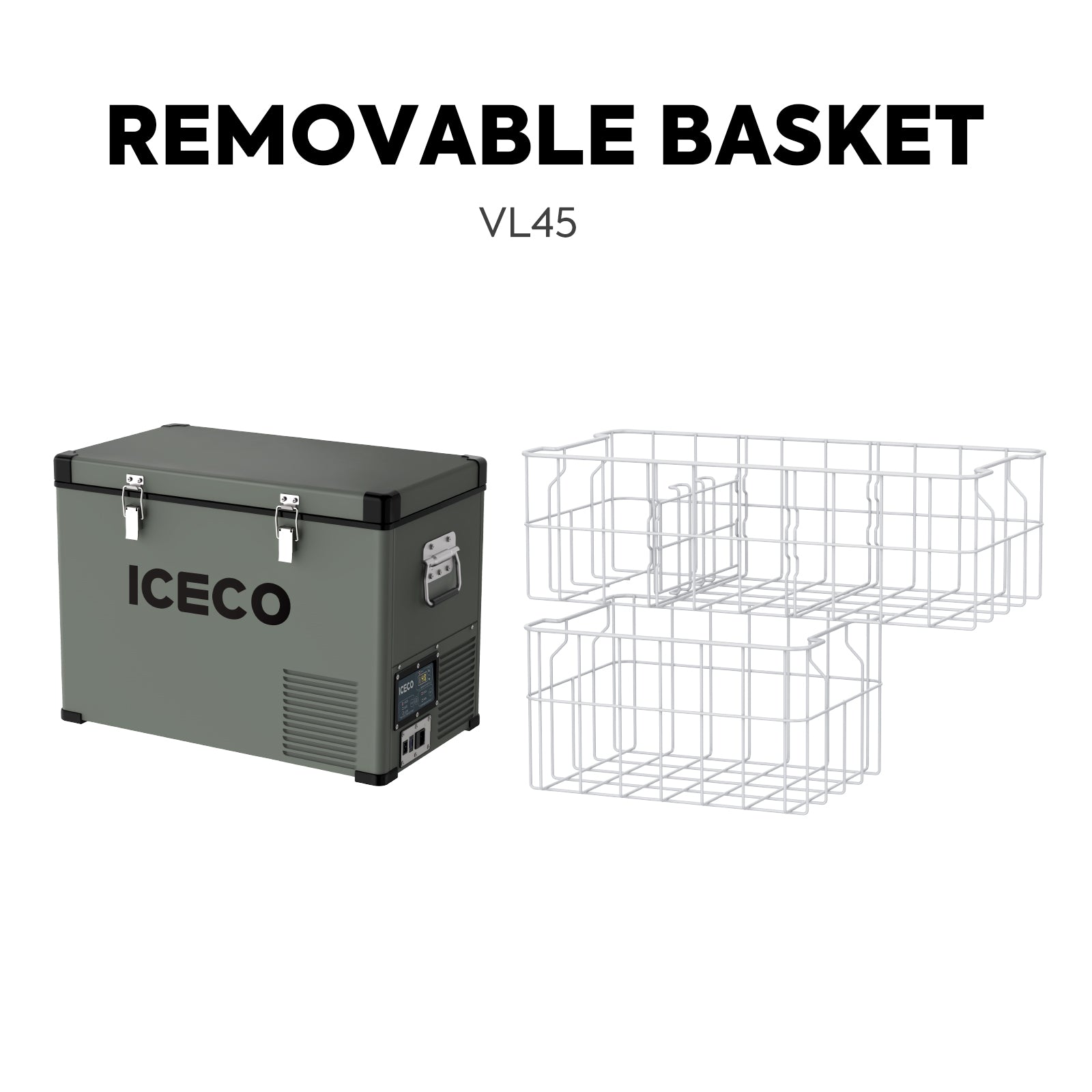 47QT VL45 Portable Fridge Metal Freezer 12V Refrigerator Car Fridge ...